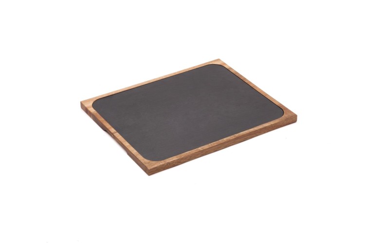 SLATE BOARD 1/2 (32,5 x 26,5) + ACACIA BASE (34,5 x 28,5 x 1,5 cm ...